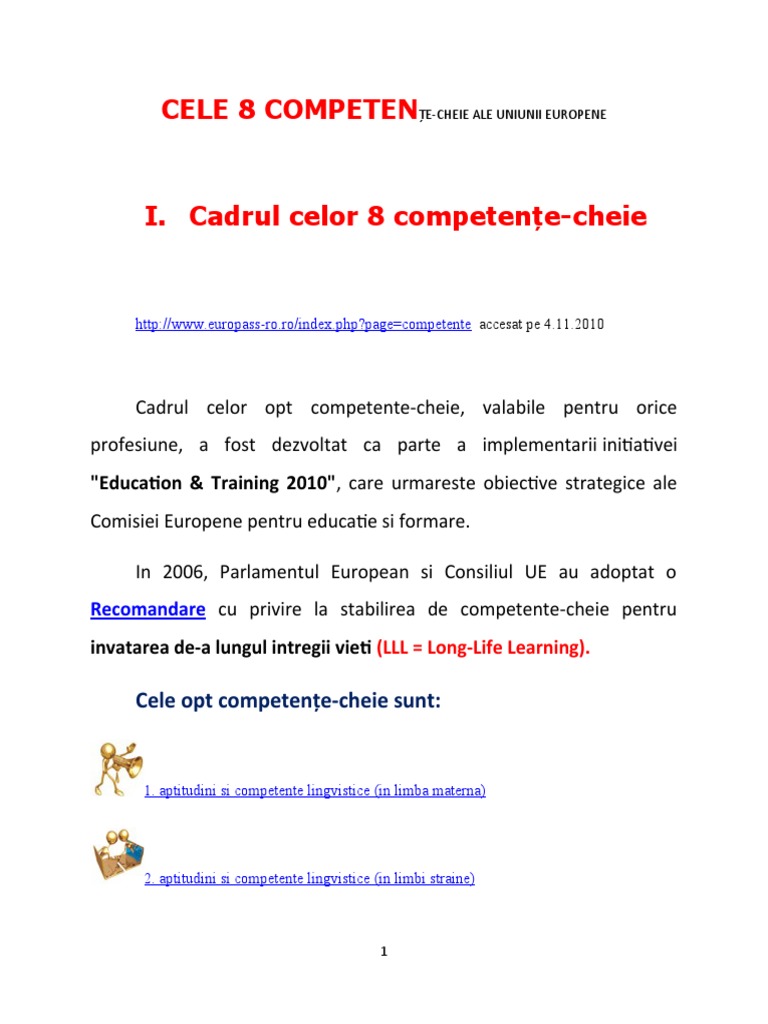 Cele 8 Competente-Cheie Ue | PDF