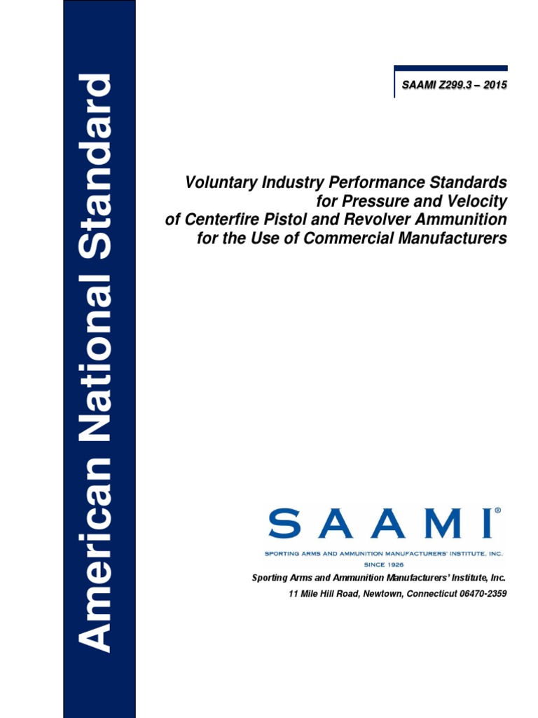 Ansi Saami Z299.3 Pistol Revolver PDF | PDF | Cartridge (Firearms ...