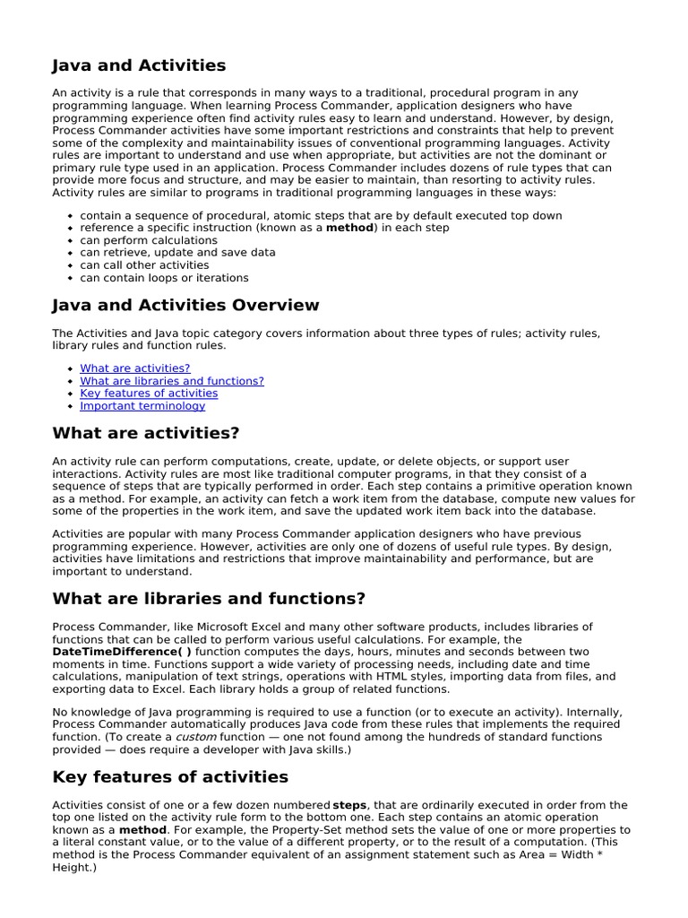 Java and Activities | PDF | Method (Computer Programming) | Subroutine