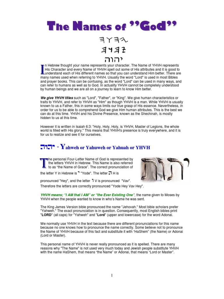 The Names of God | Download Free PDF | Names Of God In Judaism ...