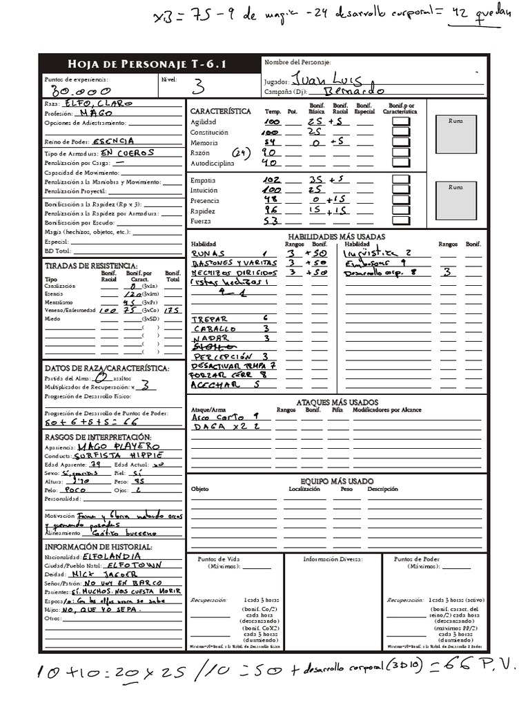 ICE5800A - Rolemaster - Hojas de Personaje-Spanish - QOS - 5 PDF | PDF | Ocio
