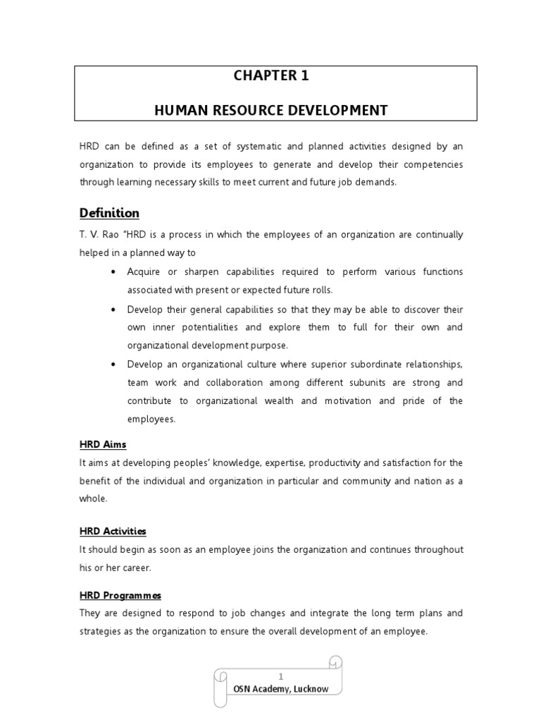 Human Resource Development (H.R.D) | PDF | Competence (Human Resources ...