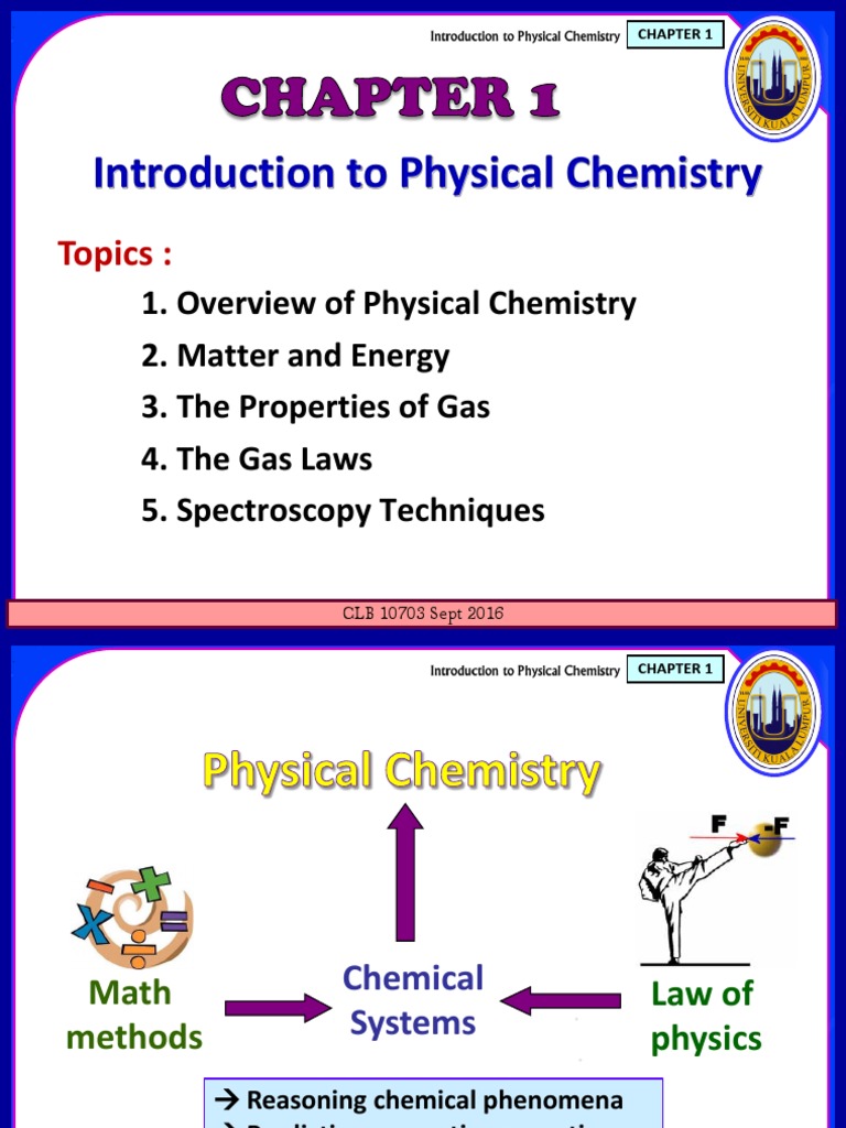 CLB 10703 - Physical Chemistry (Chapter 1) PDF | PDF | Gases | Temperature