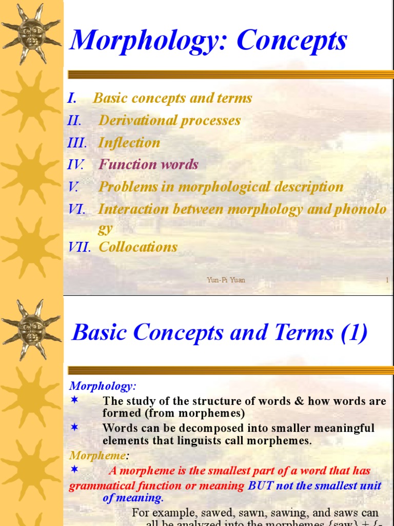 Morphology Concepts | PDF | Morphology (Linguistics) | Word