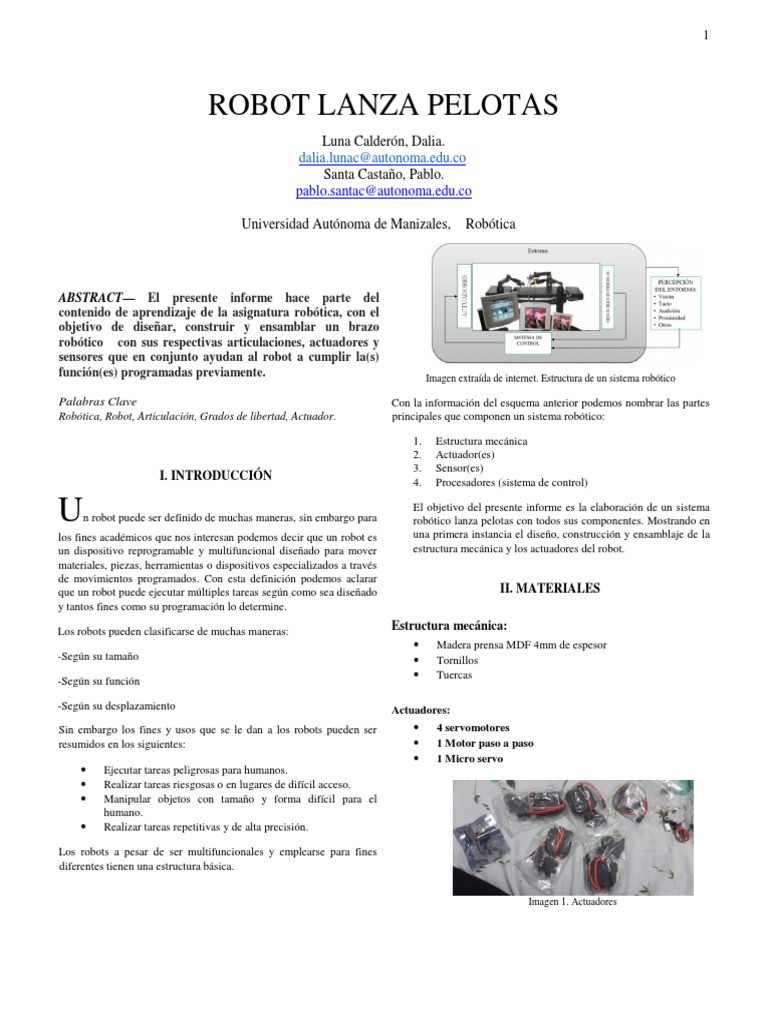 Robot Lanza Pelotas | PDF | Robot | Robótica