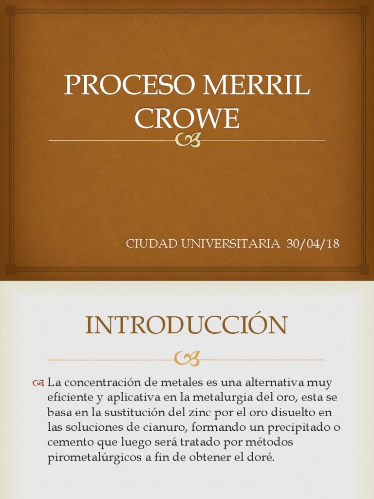 Proceso Merril Crowe | PDF | Oro | Plata