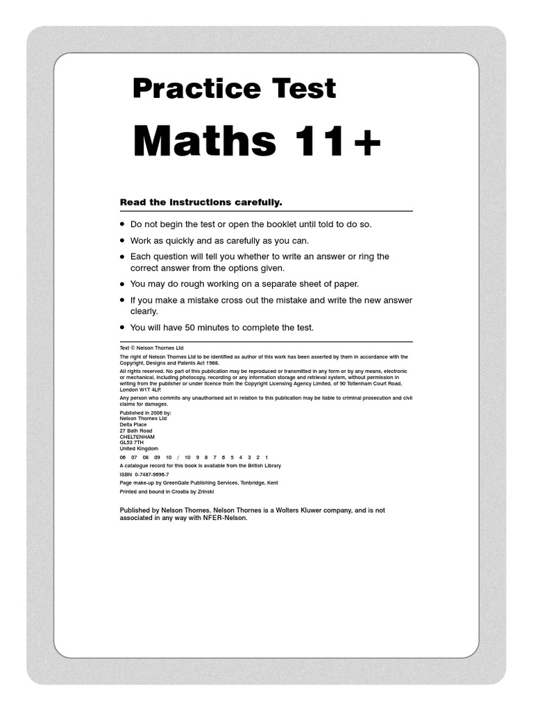 Bond 11 Plus Maths Sample Paper1 PDF | PDF | Ratio | Teaching Mathematics