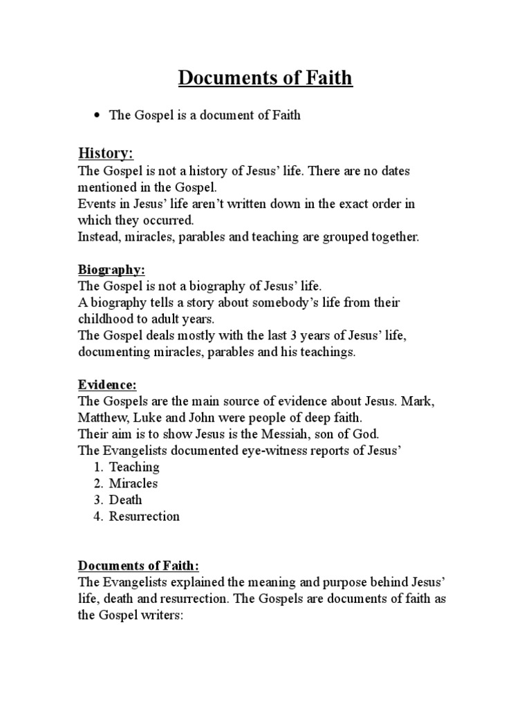 Documents of Faith | PDF