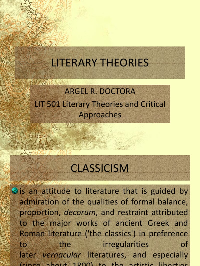 Literary Theories | PDF | Romanticism | Realism (Arts)