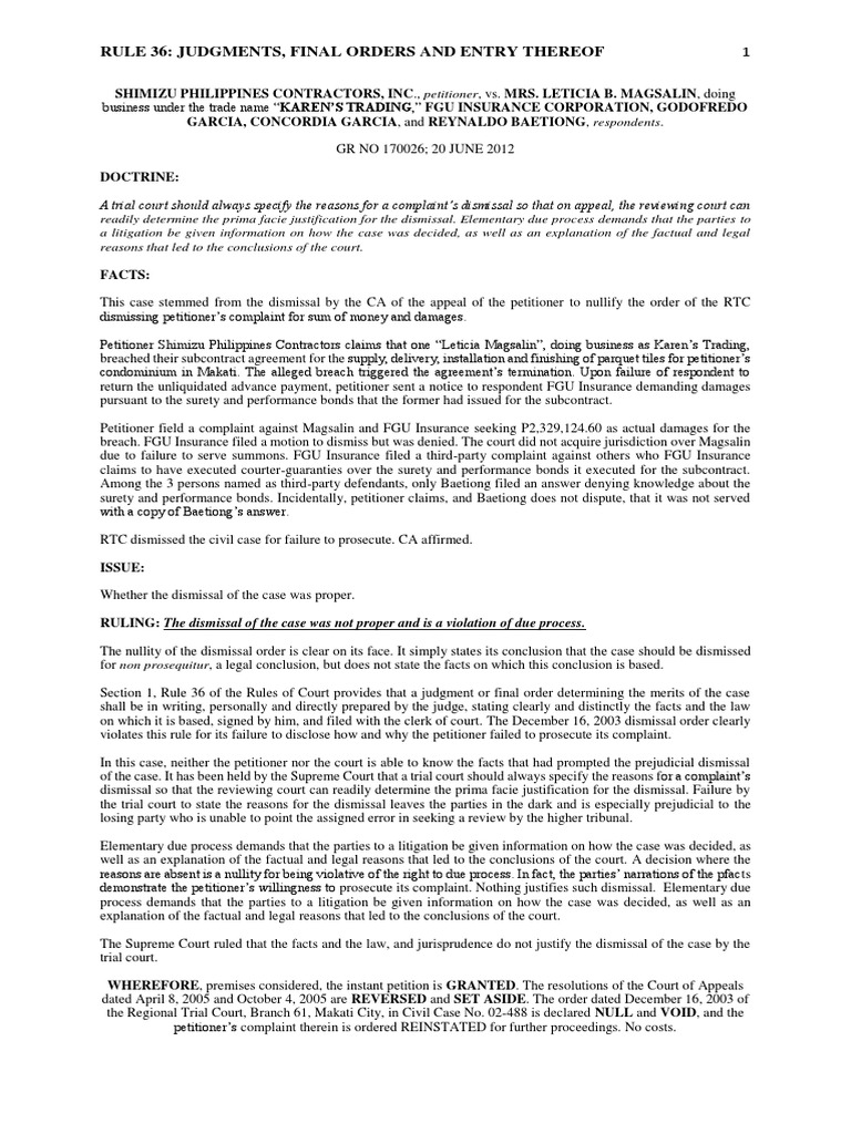 Rule 36 | PDF | Lawsuit | Complaint