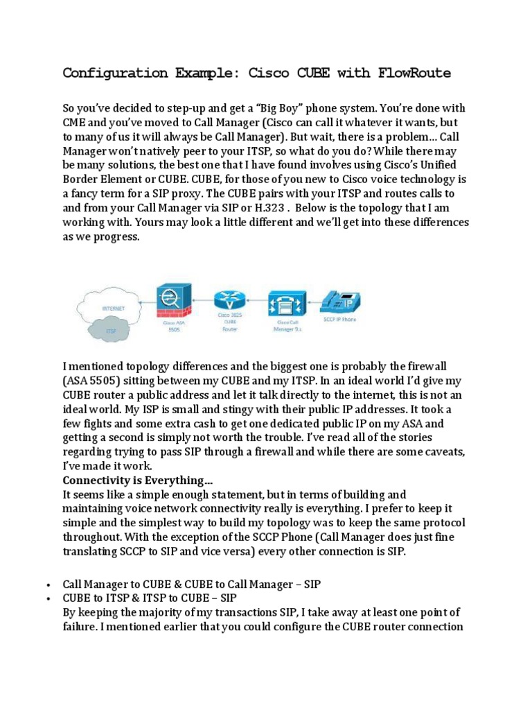 Cube Cme Sip Trunk Example Pdf Session Initiation Protocol