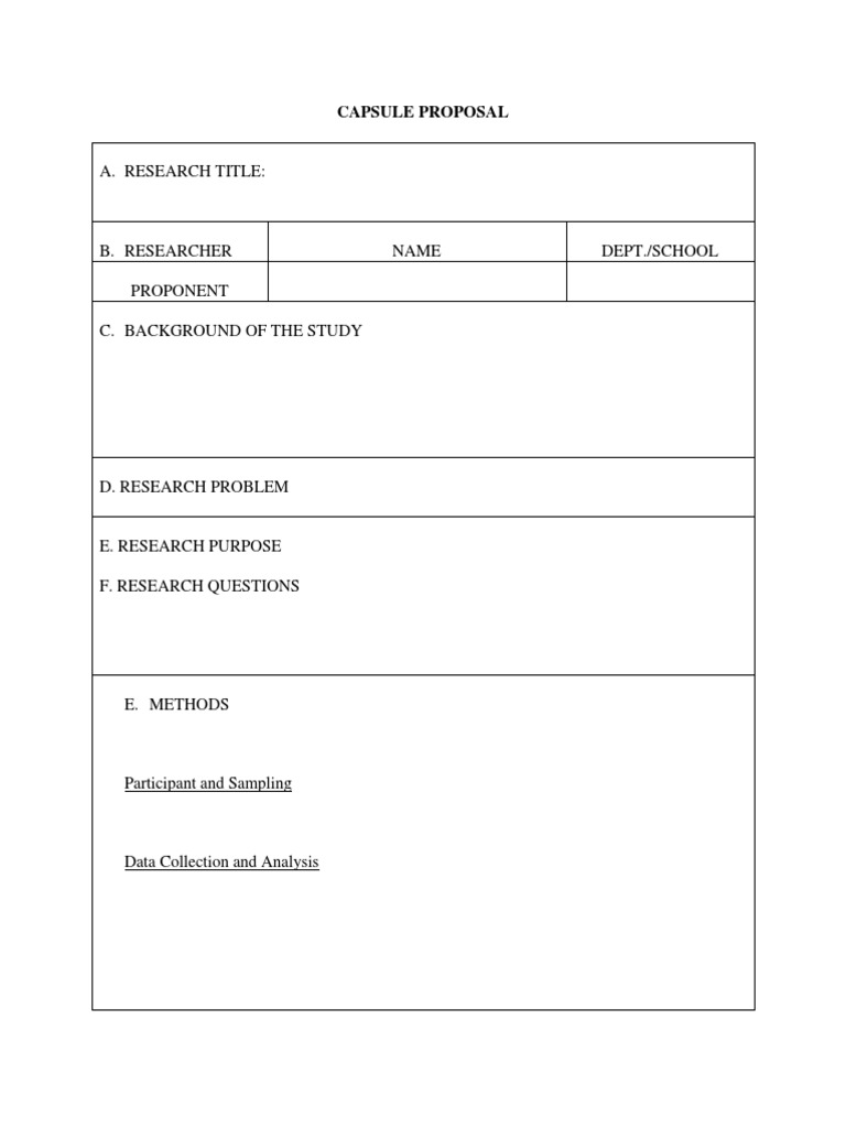 Sample CAPSULE-PROPOSAL - Research | PDF