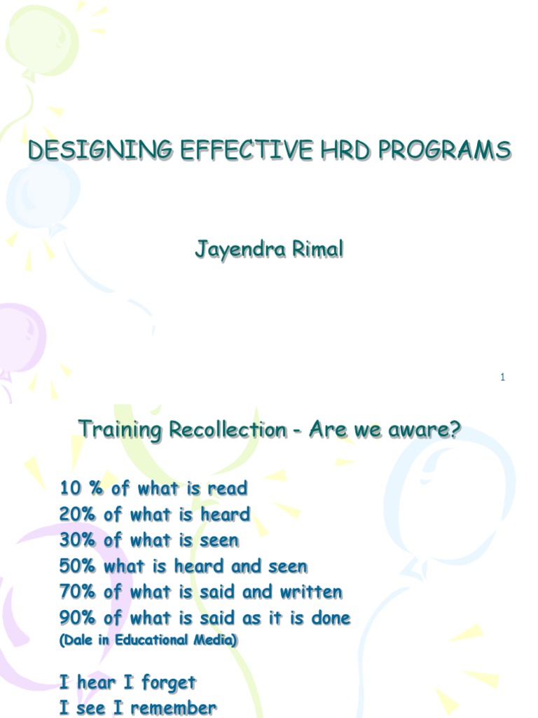 Designing HRD Programs | PDF | Lesson Plan | Goal