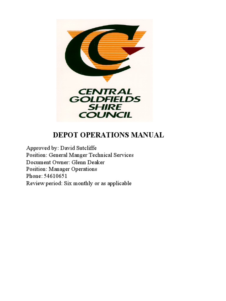 Depot Operations Manual | PDF | Procurement | Occupational Safety And ...