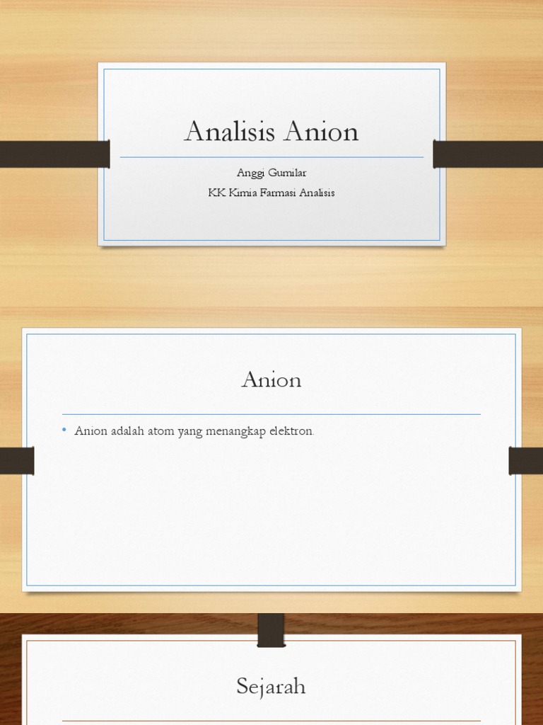 Analisis Anion dalam Kimia Farmasi | PDF