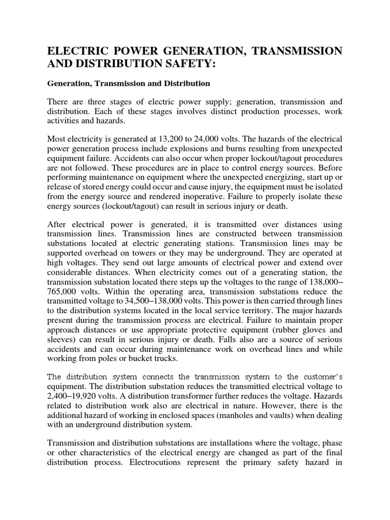 Electric Power Generation | PDF | Electric Power Distribution ...