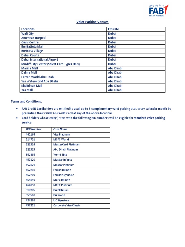 Valet Parking Signature Infinite 2 | PDF | Financial Services ...