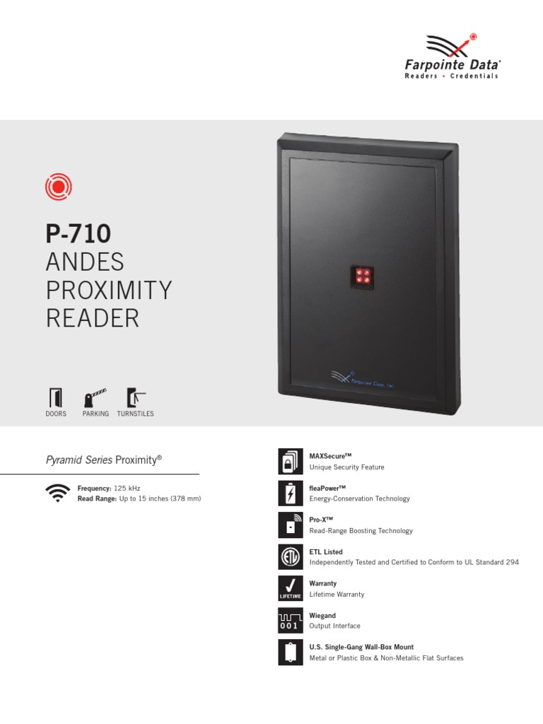 P710 TDS | PDF | Radio Frequency Identification | Electronics