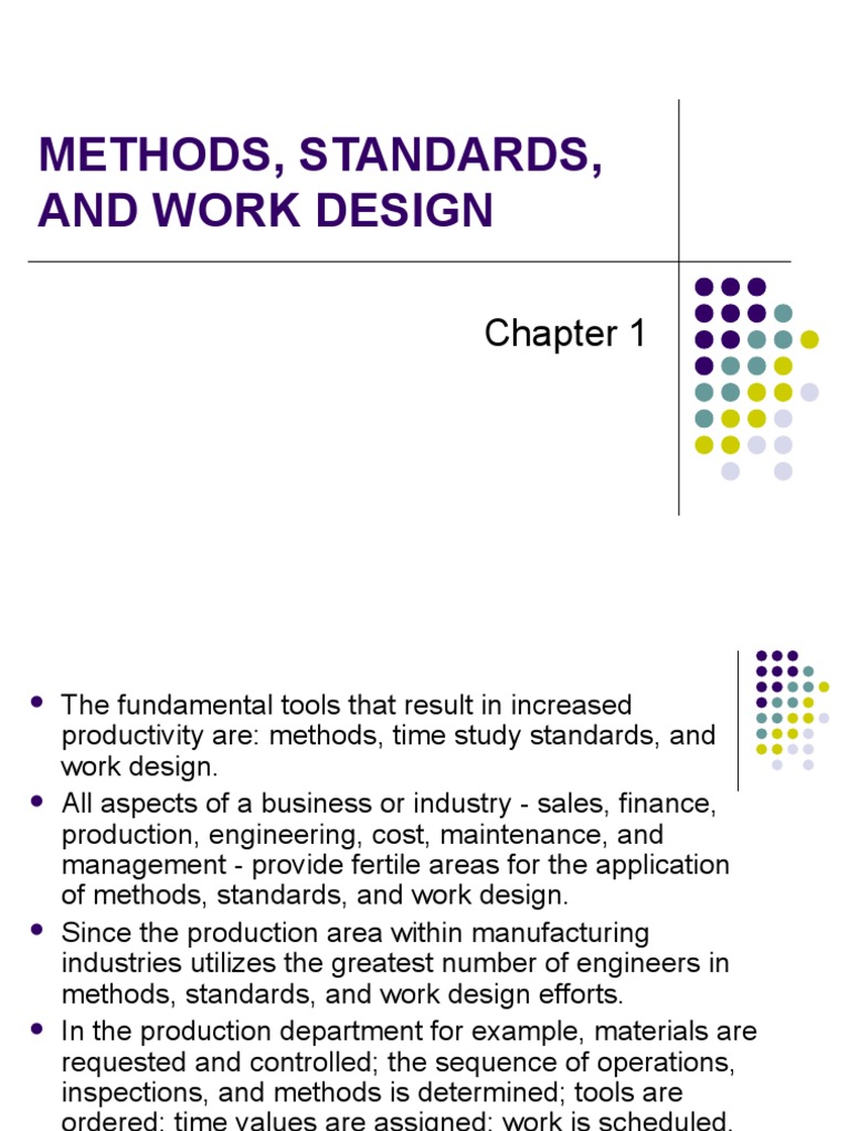 323 Chapter 1 Methods, Standards, and Work Design | PDF | Human Factors ...
