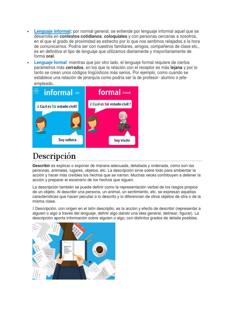 Lenguaje Informal | PDF | Mesa redonda | Narrativa