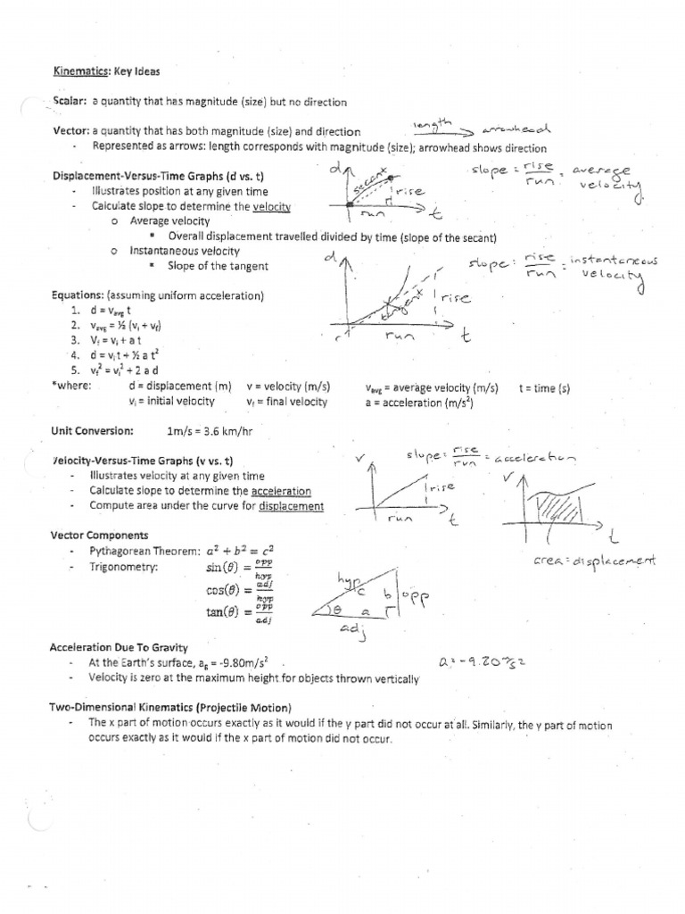 Kinematics Practice Packet - With Full Projectiles 2 PDF | PDF ...