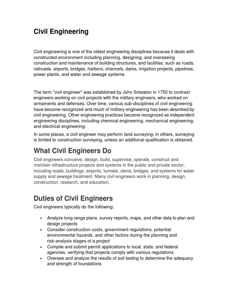 Civil Engineering | PDF | Civil Engineering | Engineering