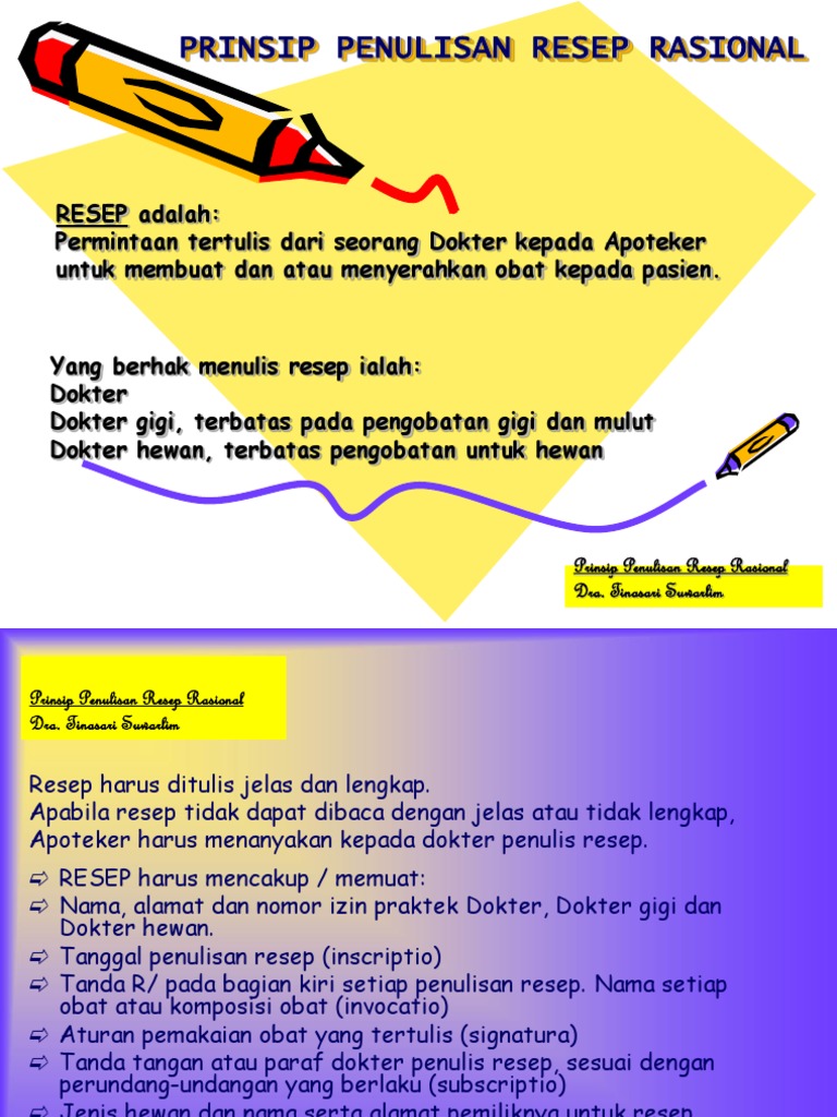 Prinsip Penulisan Resep Rasional | PDF