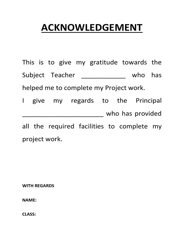 Acknowledgement - Format | PDF