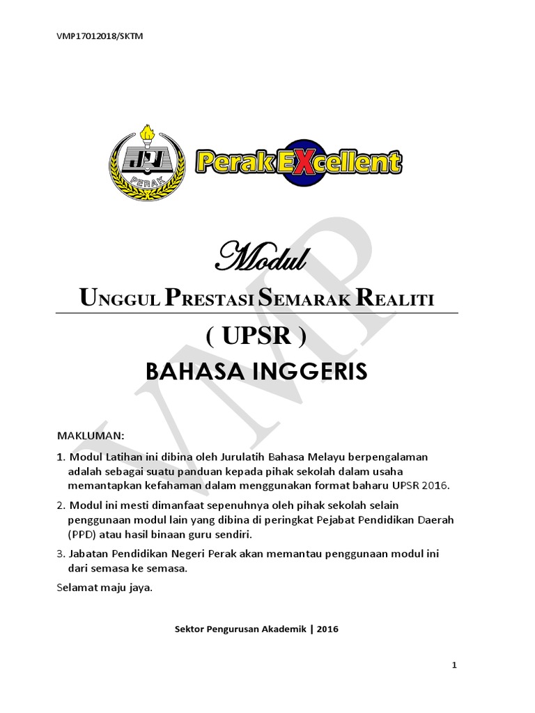 Upsr English New Format Module Perak | PDF