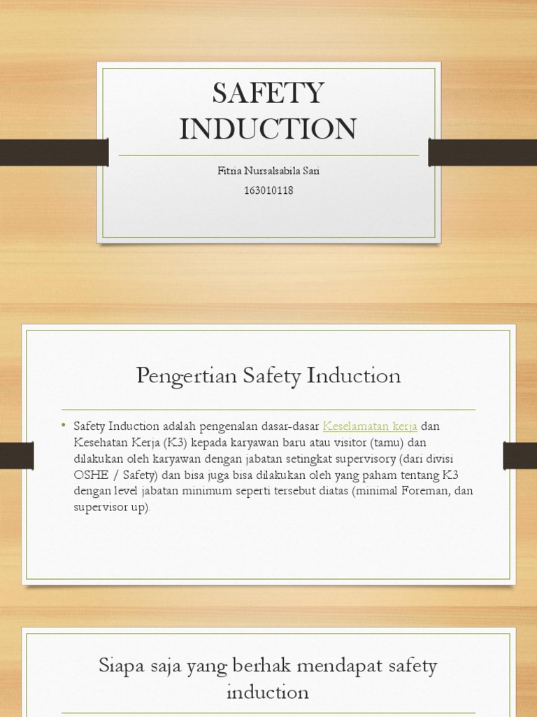 Definisi dan Tujuan Safety Induction | PDF