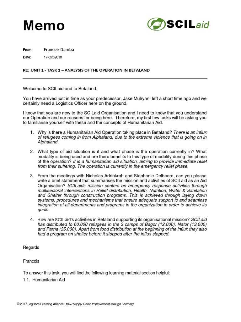 Understanding the Mission: An Analysis of SCILaid's Humanitarian Aid ...