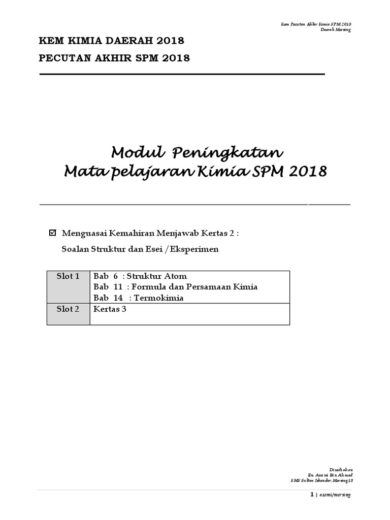 2018 - Modul JKD Spm2 | PDF