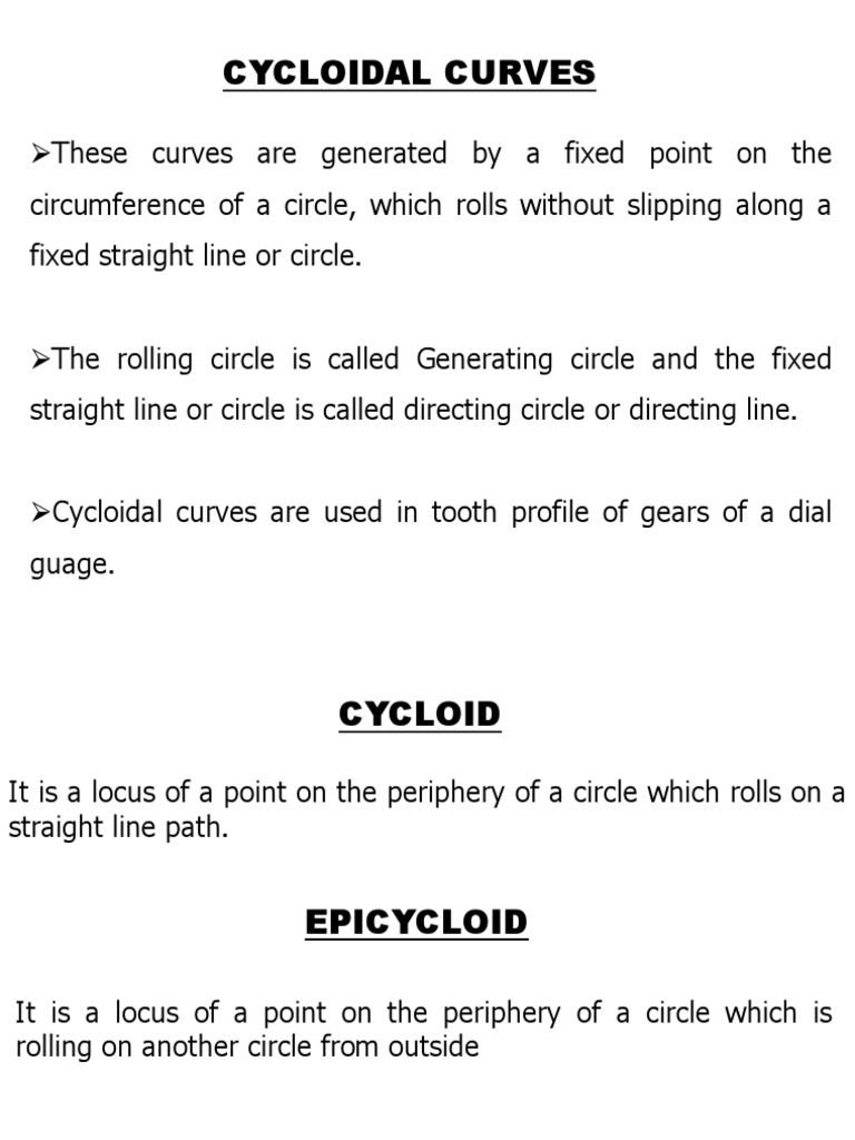 Cycloid, Involute - Spiral | PDF | Circle | Angle
