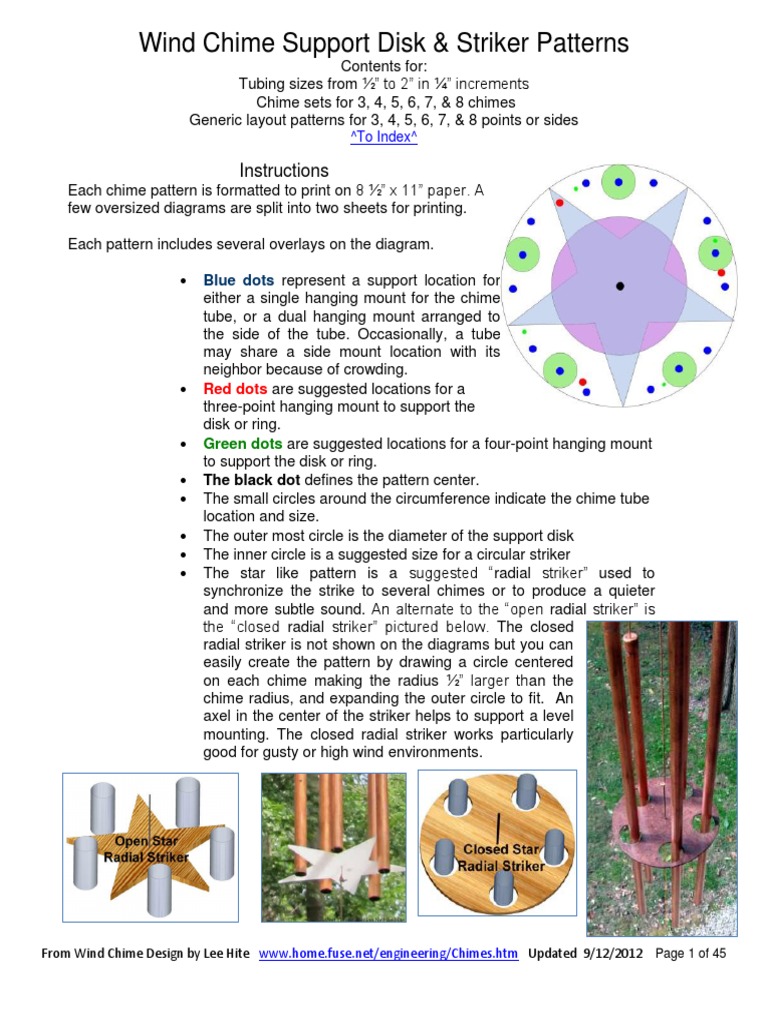 Wind Chime Support Disk & Striker Patterns: Instructions | PDF | Home ...