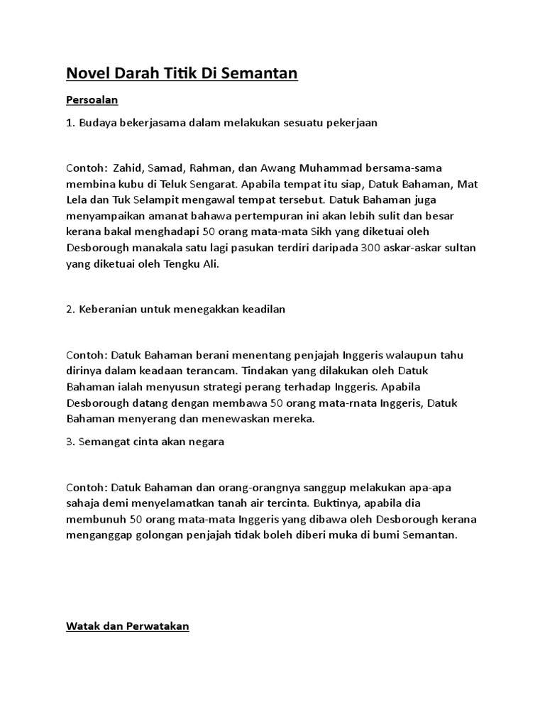 Novel Darah Titik Di Semantan | PDF