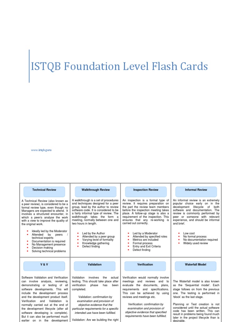 ISTQB Foundation Flashcards | PDF | Software Testing | Software Development