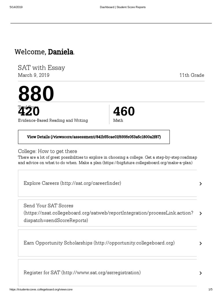 SAT Score Insights for Students | PDF | Psat/Nmsqt | Sat