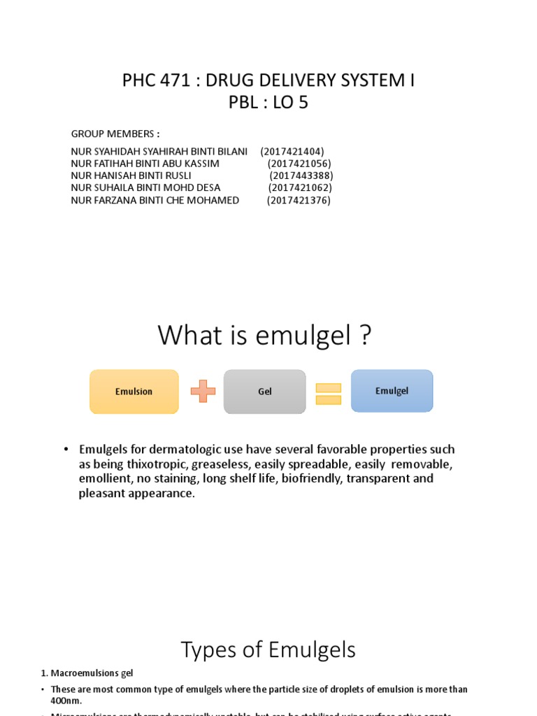 What Is Emulgel | PDF | Emulsion | Applied And Interdisciplinary Physics