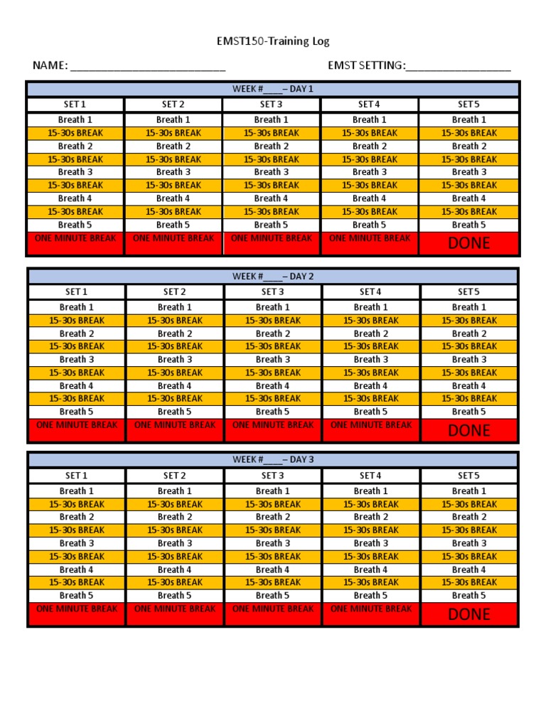 EMST150 Training Log | PDF