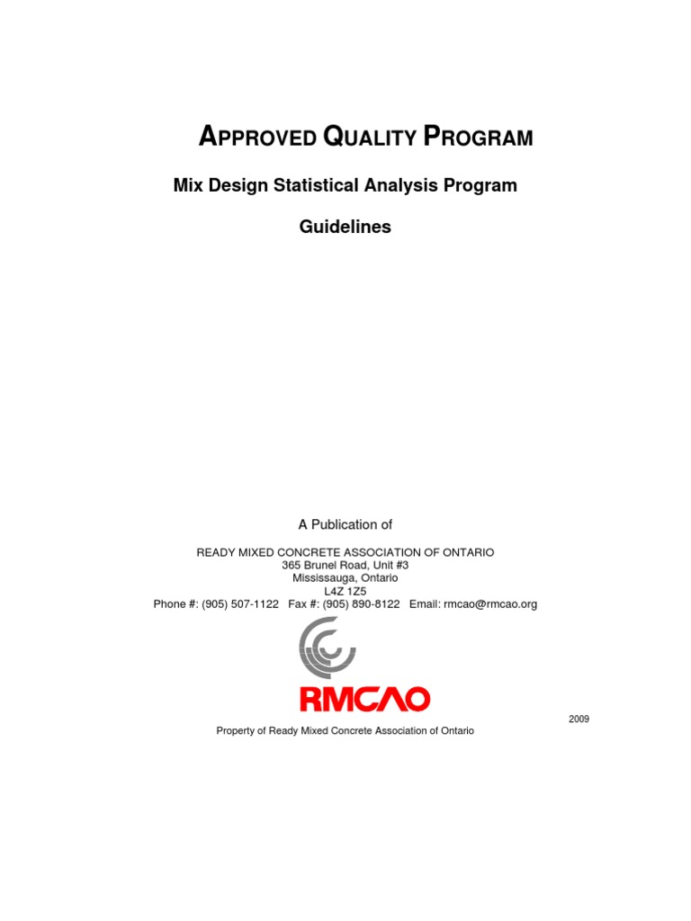 Statistical Analysis Concrete | PDF | Standard Deviation | Coefficient ...