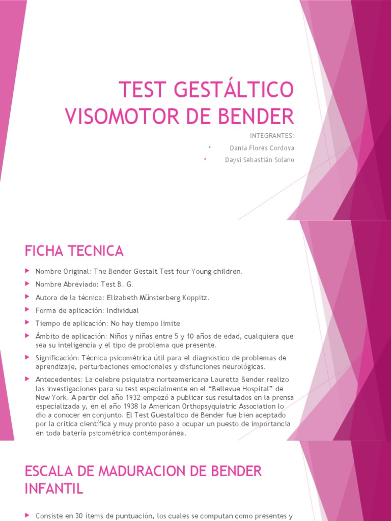 Test Gestáltico de Bender: Guía y Aplicación | PDF | Inteligencia ...