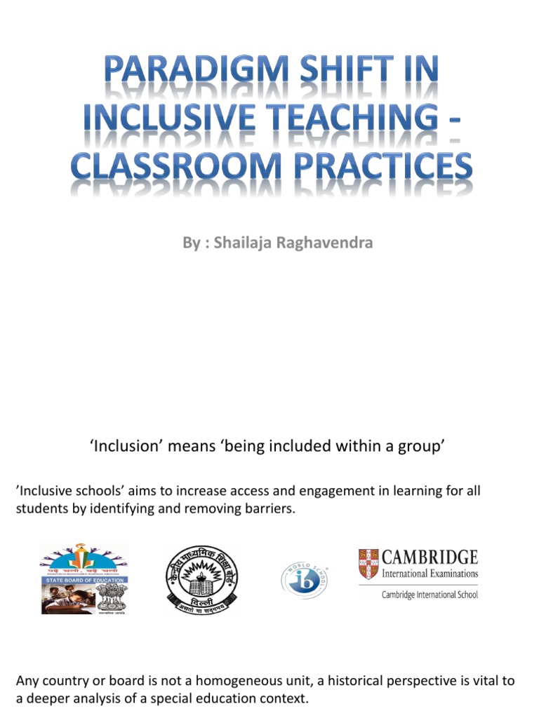 Paradigm Shift in Inclusive Schooling | PDF | Inclusion (Education ...