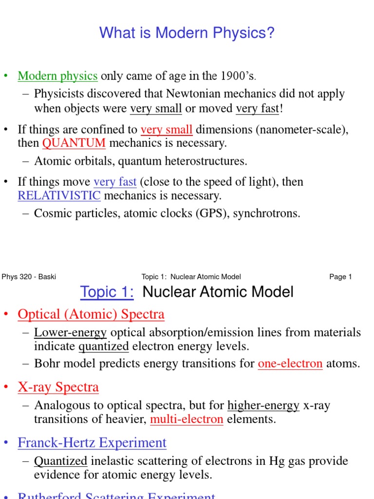 What Is Modern Physics? | PDF | Atomic Orbital | Spectroscopy