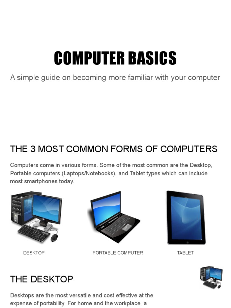 How to understand the basic parts of a computer | PDF | Desktop ...
