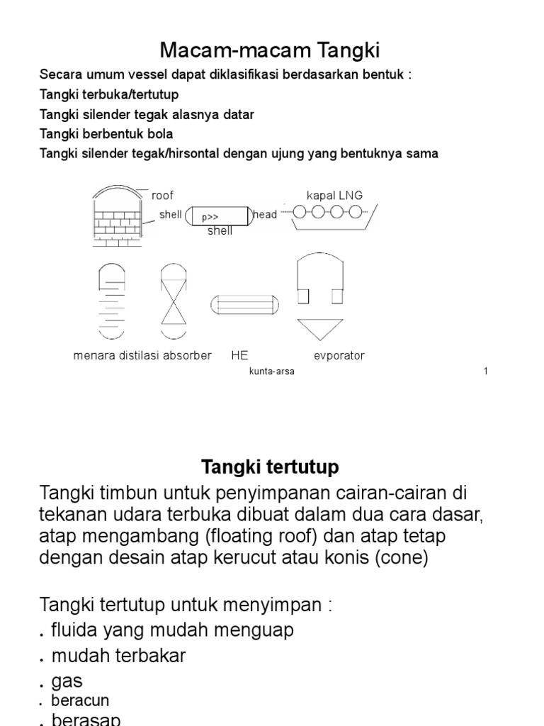 Jenis-jenis Tangki dan Fungsinya | PDF