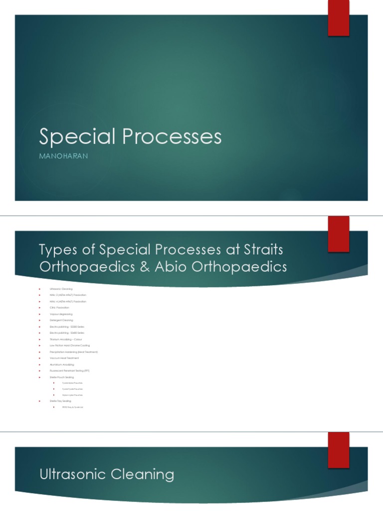 Special Processes: Manoharan | PDF