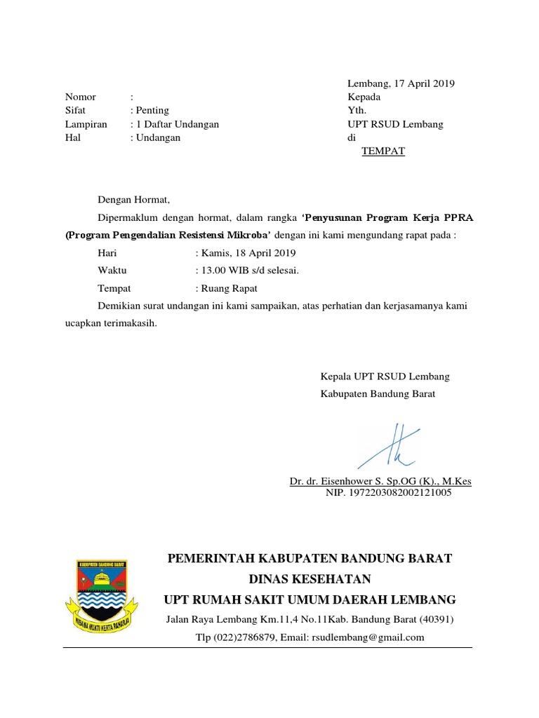 SURAT UNDANGAN Penyusunan Program | PDF