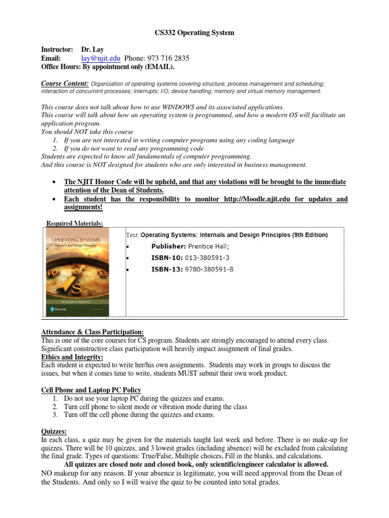 CS 332 | Download Free PDF | Operating System | Quiz
