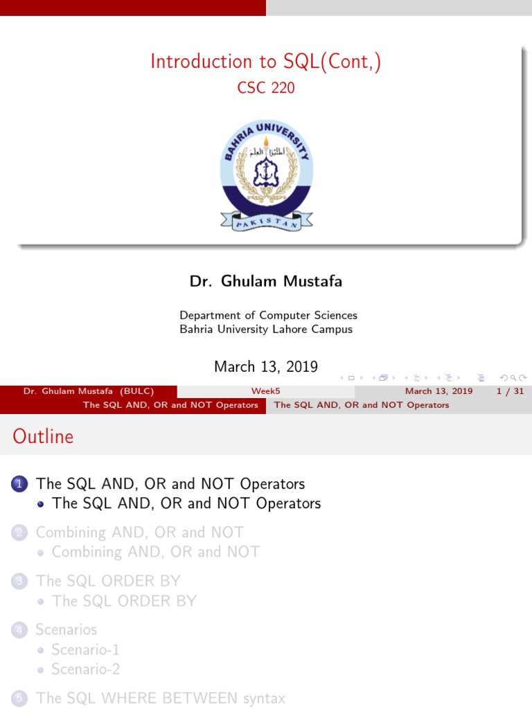 Week5 DBMS PDF | PDF | Sql | Scientific Modeling
