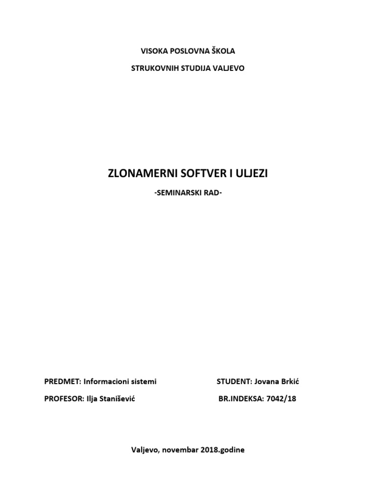 Zlonamerni Programi - Sem | PDF